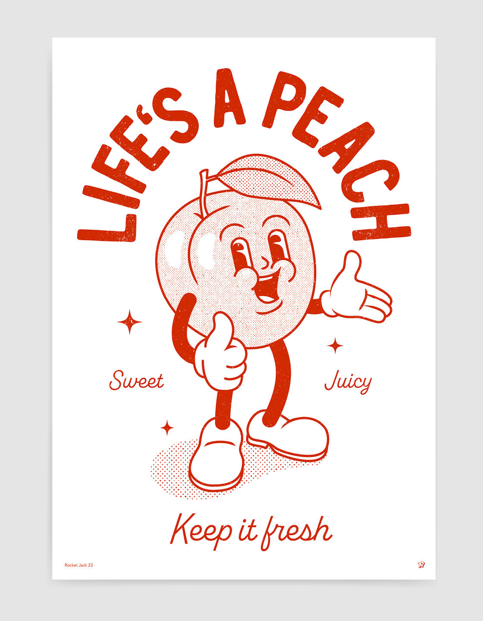 Life's a peach - retro design kitchen print – Rocket Jack