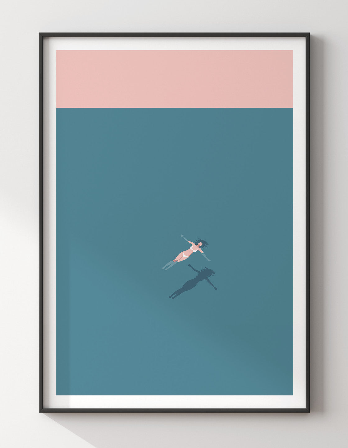 Personalised floating woman on the ocean art print – Rocket Jack