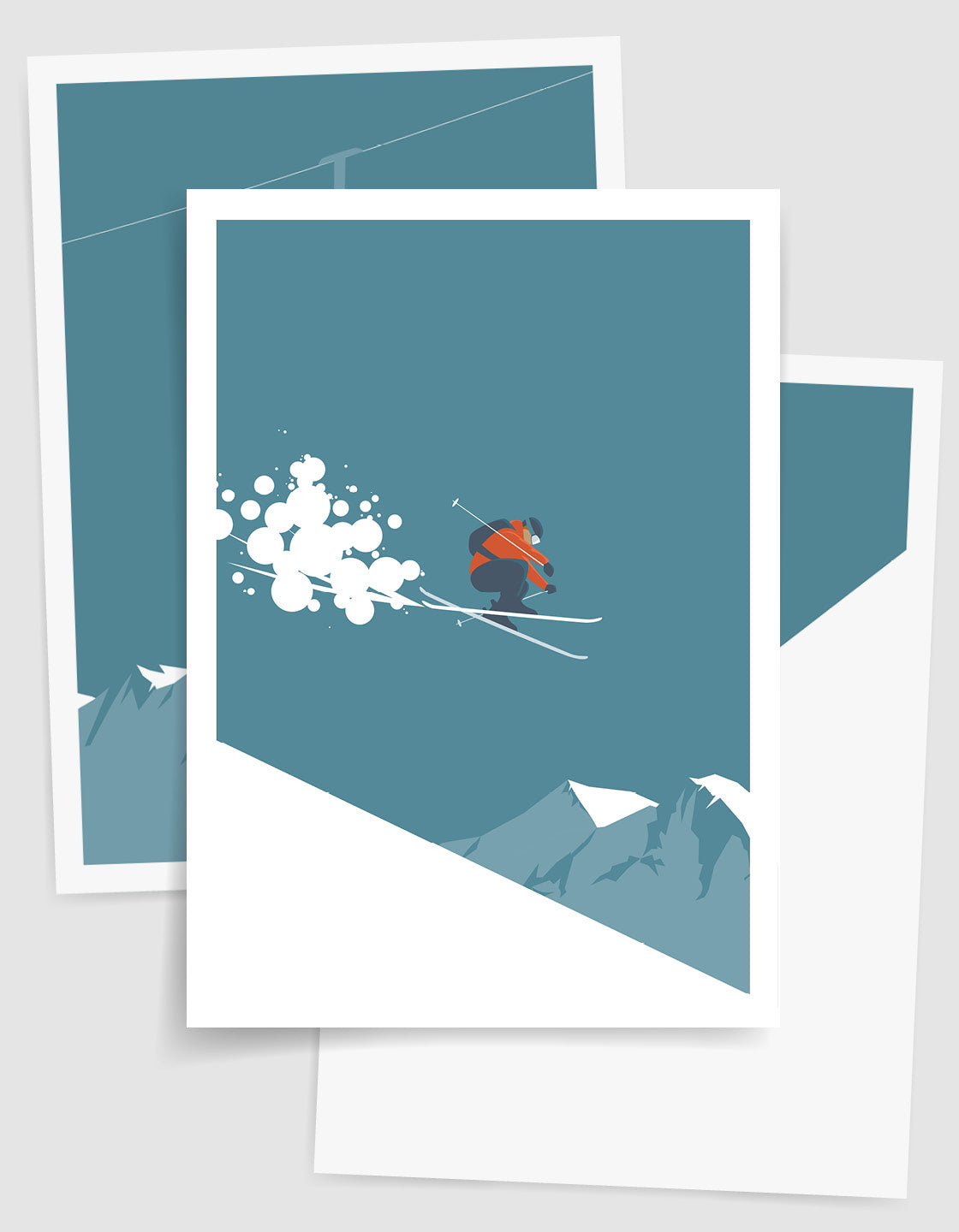 Set of 3 ski prints for a ski decor gallery wall – Rocket Jack