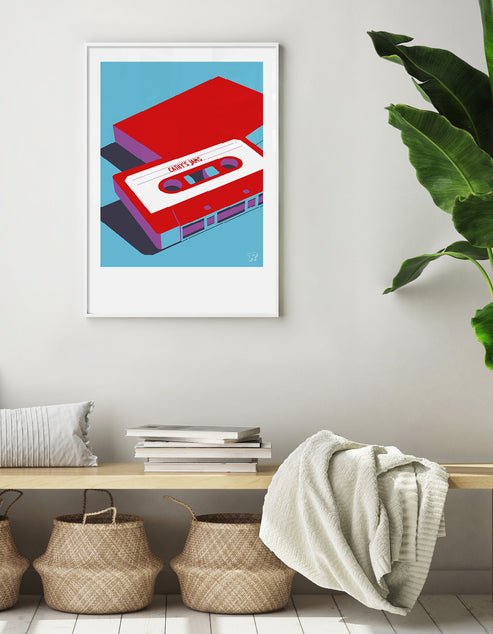 Retro mixtape art print in Y2K bold colours – Rocket Jack