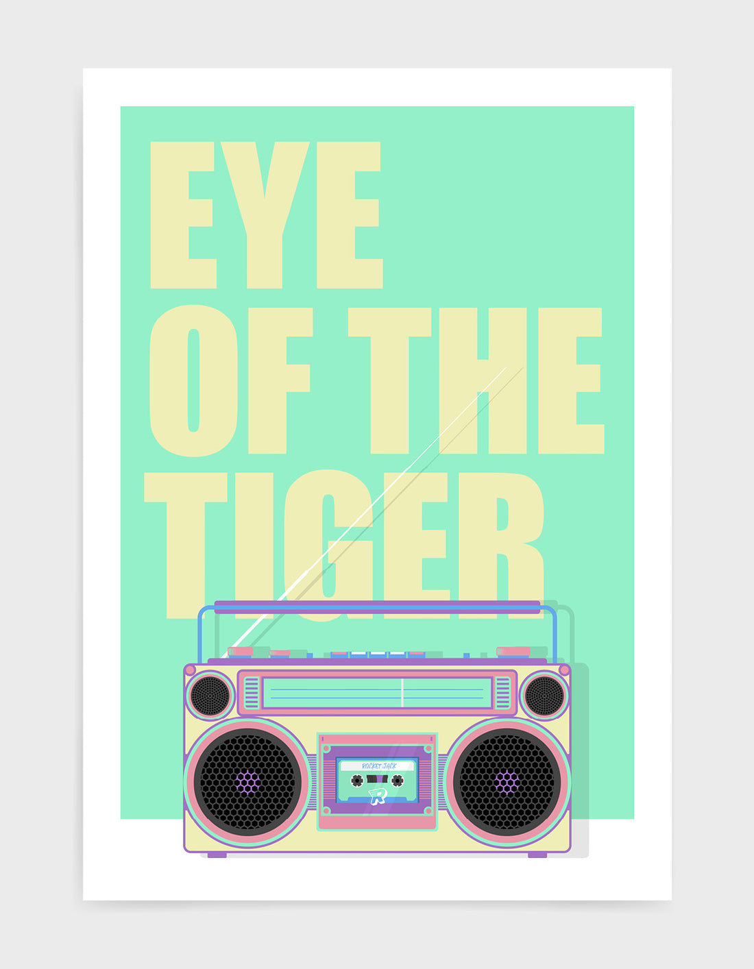 Personalised retro boombox art print – Rocket Jack
