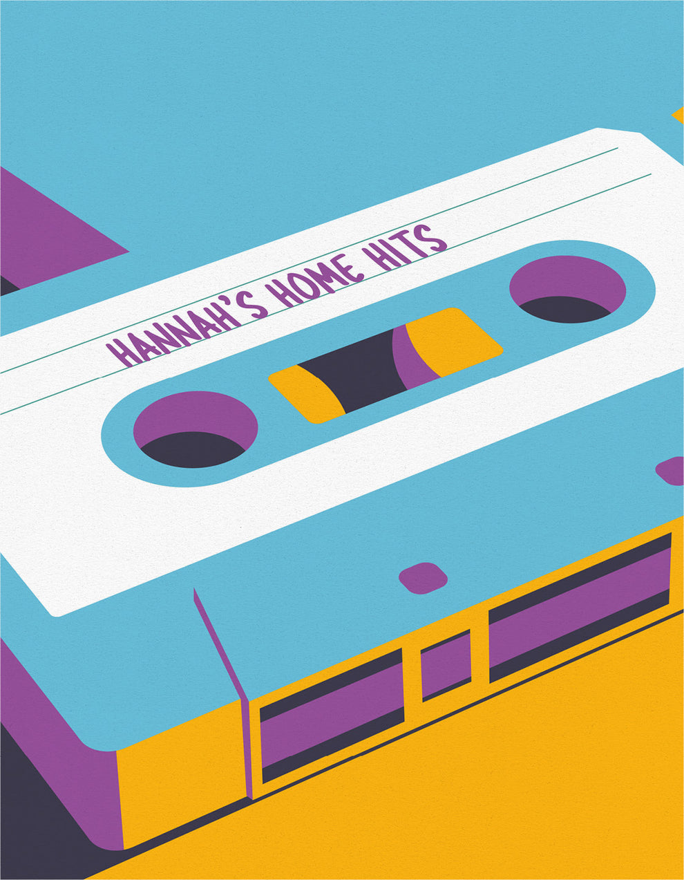 Retro mixtape art print in Y2K bold colours – Rocket Jack