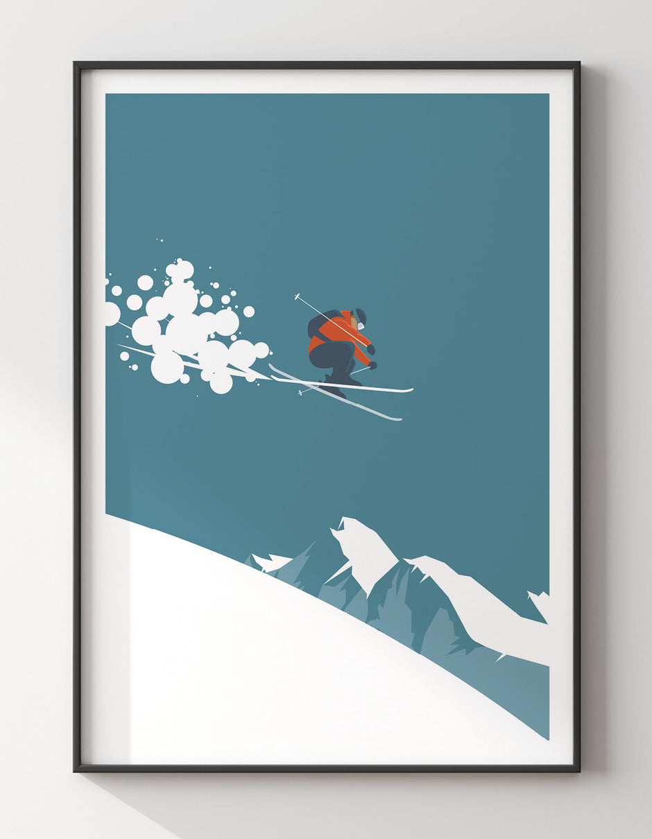 Modern retro ski posters & snowboard art prints – Rocket Jack